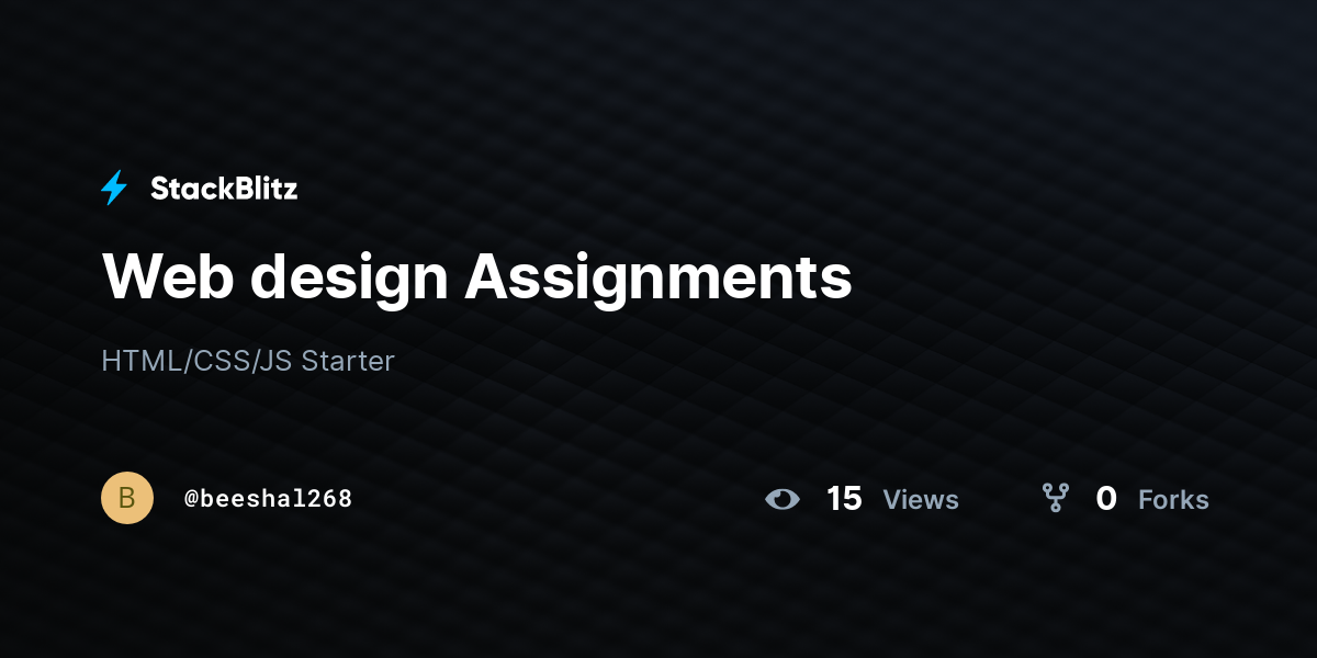 Web design Assignments - StackBlitz