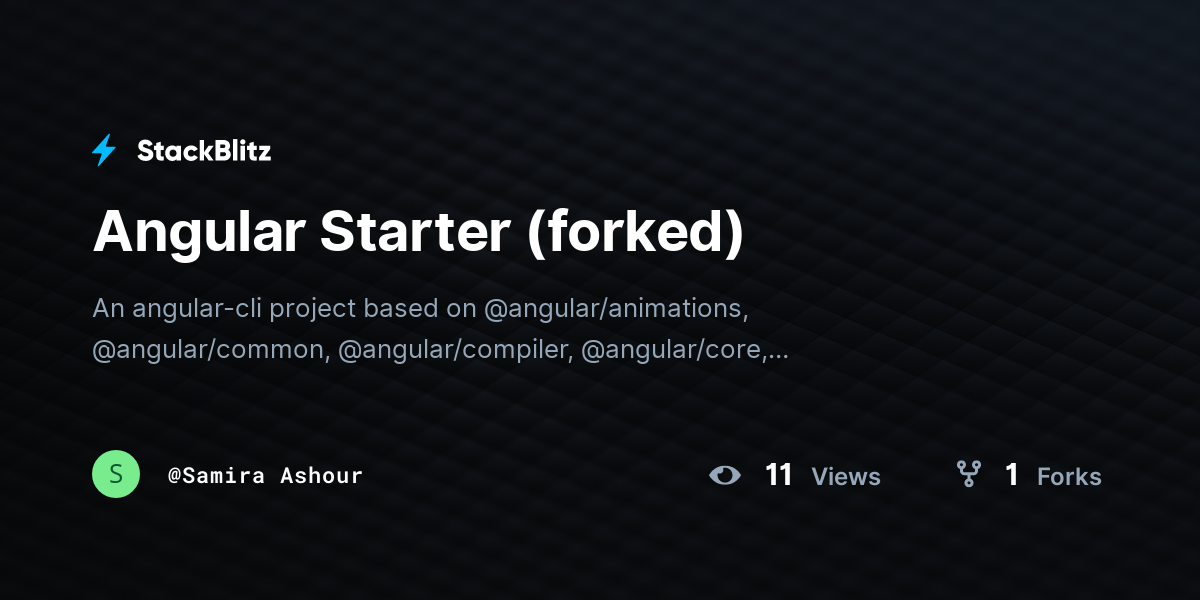 Angular Starter (forked) - StackBlitz