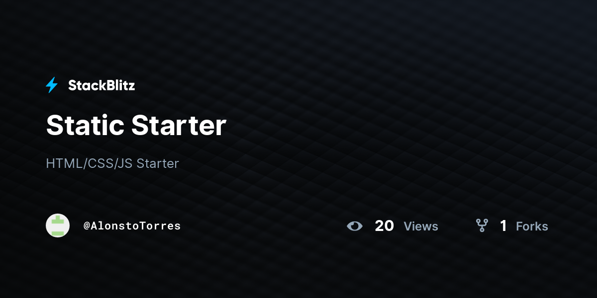 Static Starter - StackBlitz