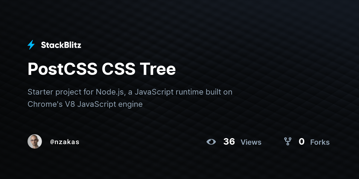 PostCSS CSS Tree - StackBlitz