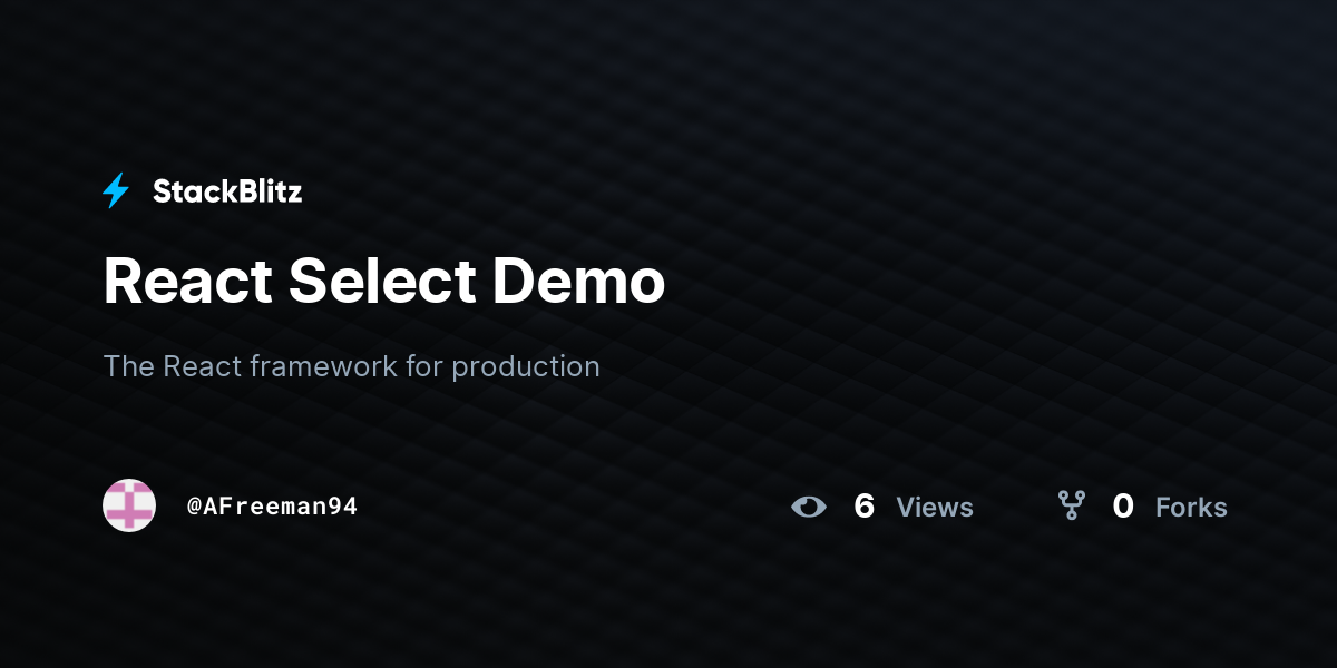 React Select Demo - StackBlitz