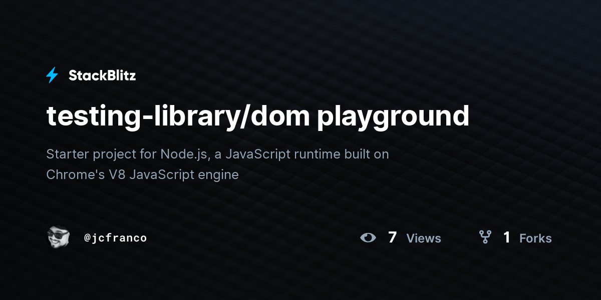 testing-library/dom playground - StackBlitz