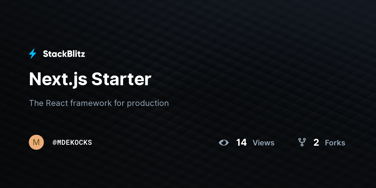 Next.js Starter - StackBlitz