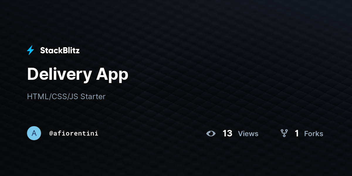 Delivery App - StackBlitz