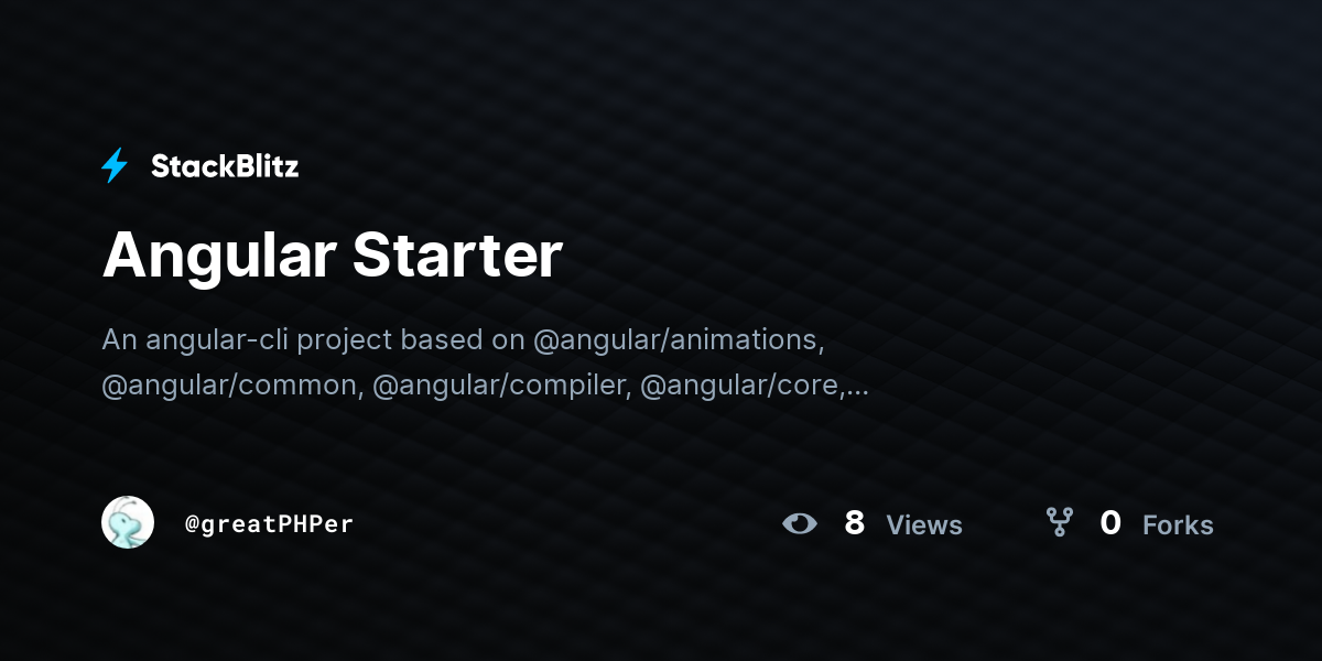 Angular Starter - StackBlitz