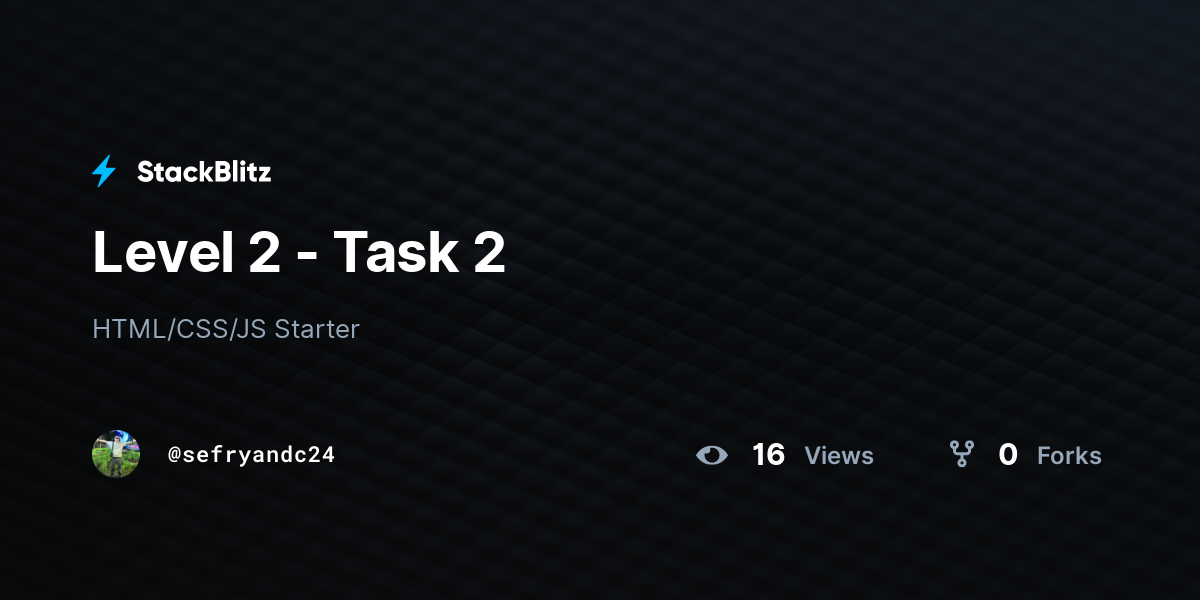 Level 2 - Task 2 - StackBlitz