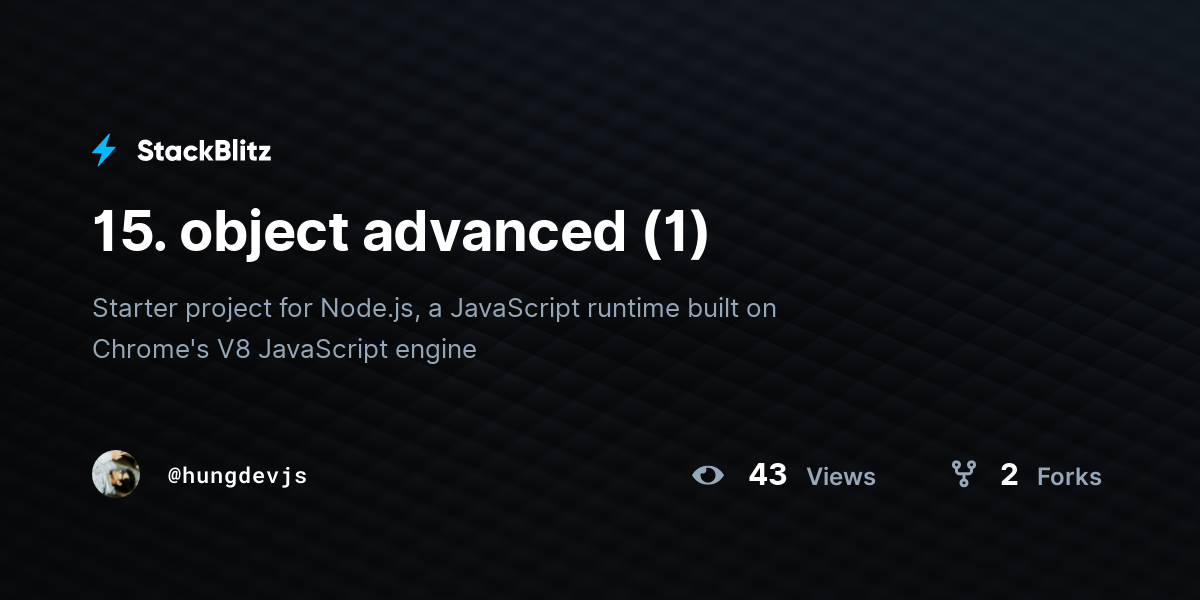 15. object advanced (1) - StackBlitz