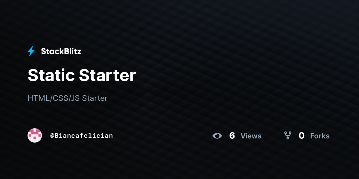 Static Starter - StackBlitz