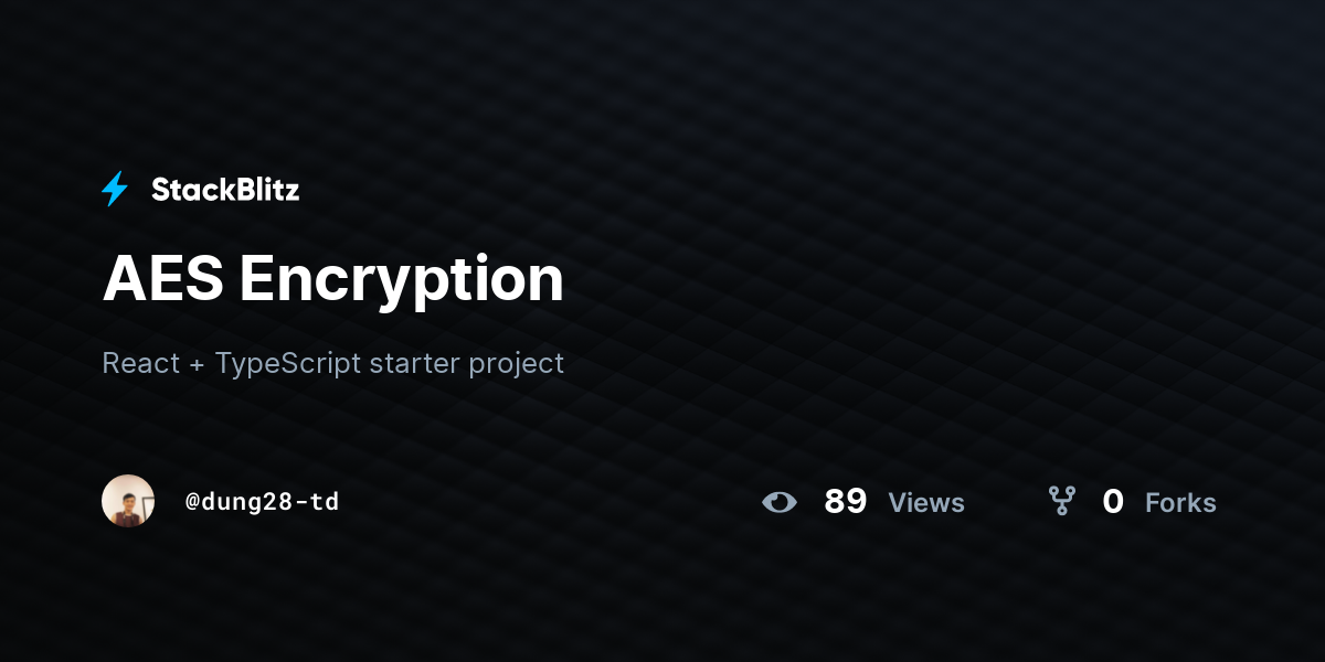 AES Encryption - StackBlitz