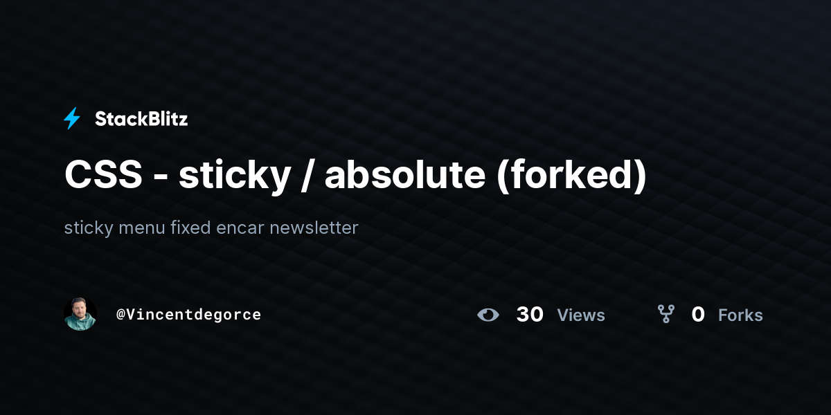 CSS - sticky / absolute (forked) - StackBlitz