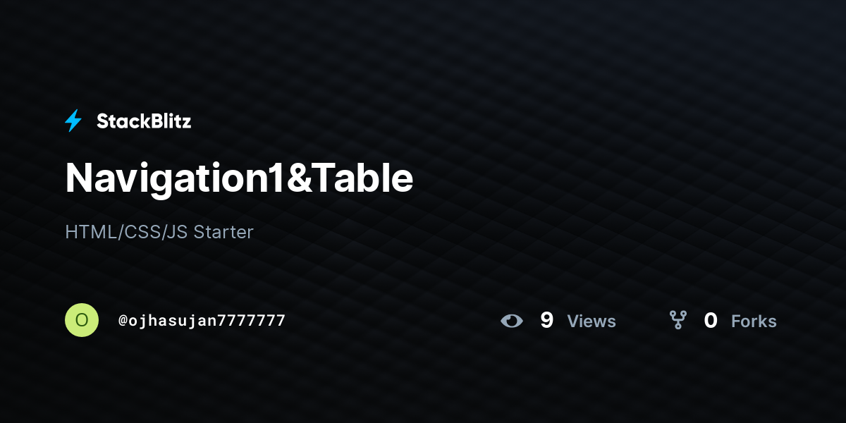 Navigation1&Table - StackBlitz