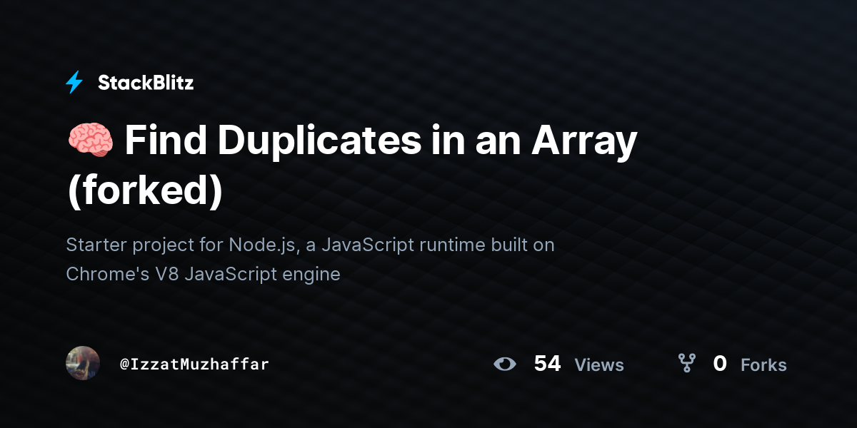 🧠 Find Duplicates in an Array (forked) - StackBlitz