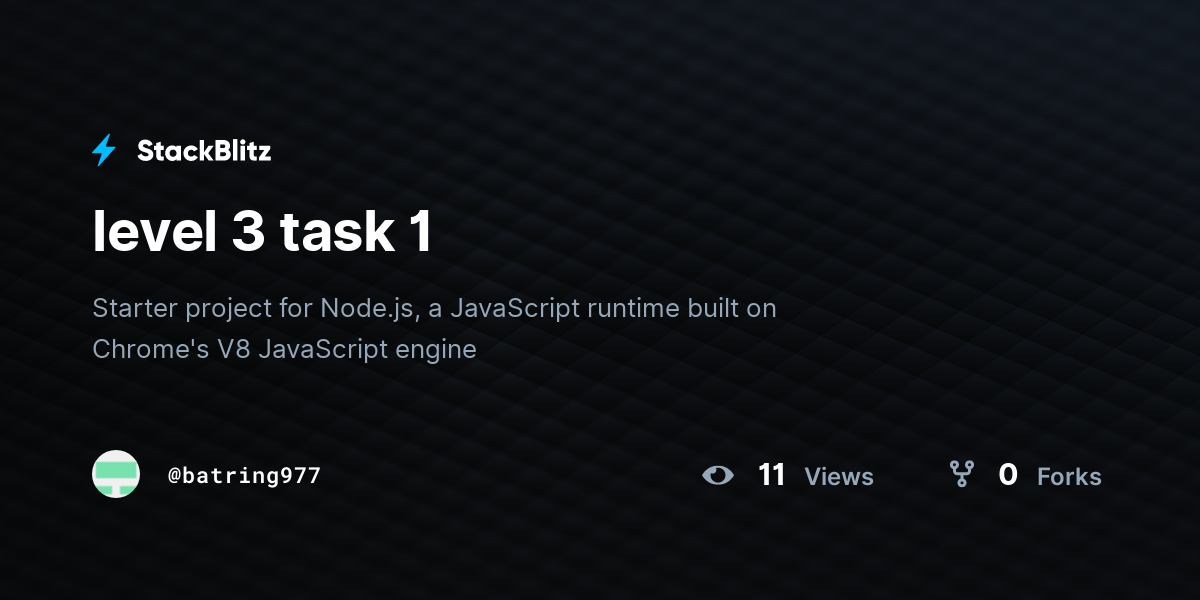 level 3 task 1 - StackBlitz