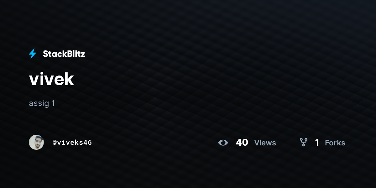 vivek - StackBlitz