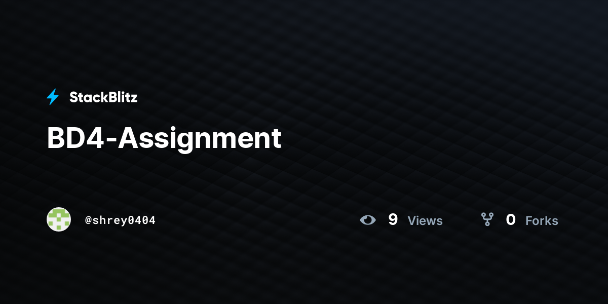 BD4-Assignment - StackBlitz