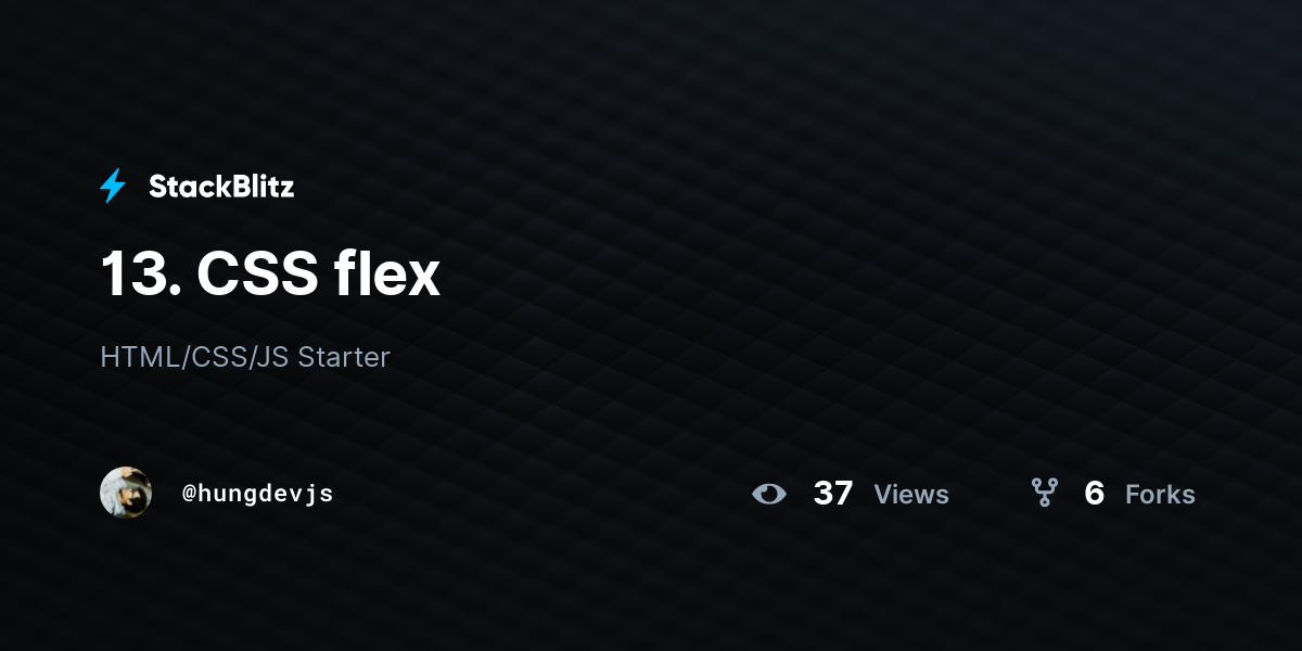 13. CSS flex - StackBlitz
