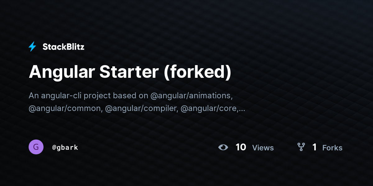 Angular Starter (forked) - StackBlitz