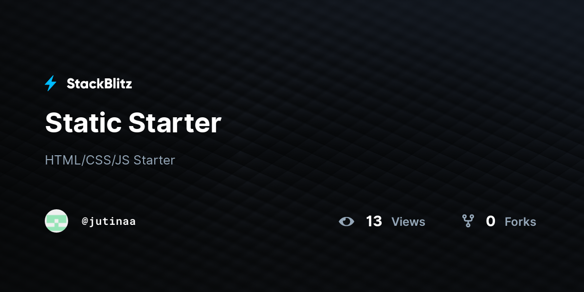 Static Starter - StackBlitz