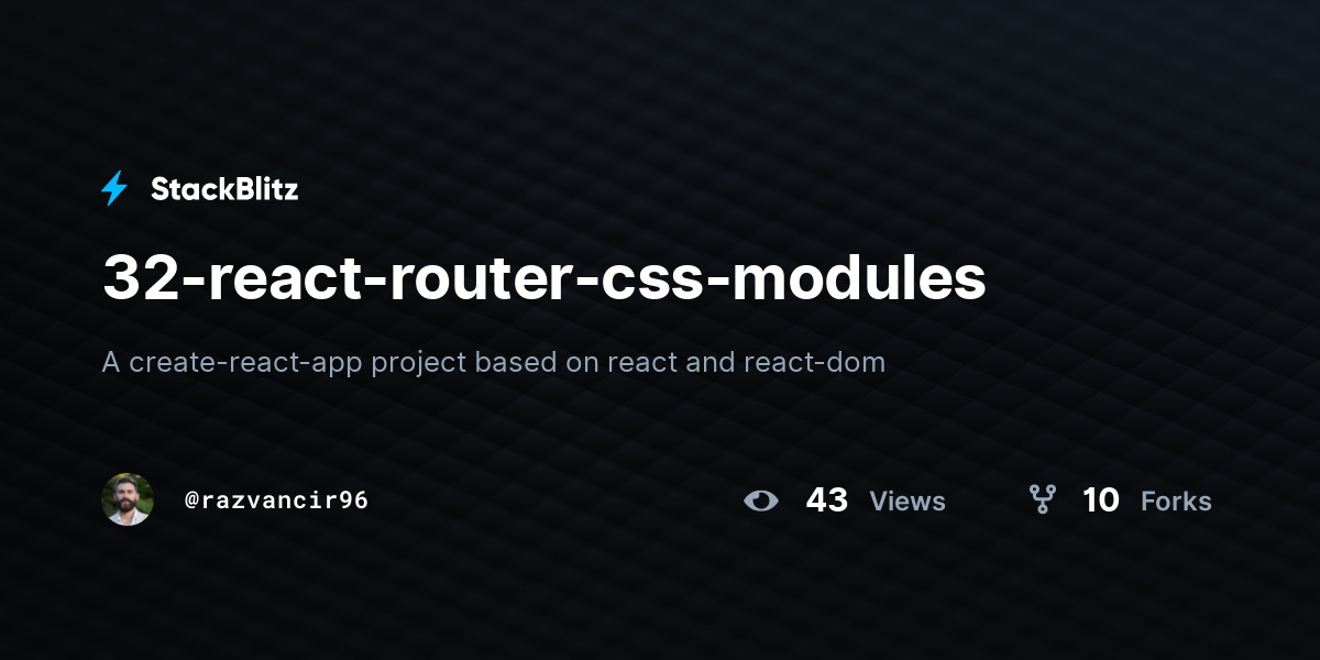 32-react-router-css-modules - StackBlitz