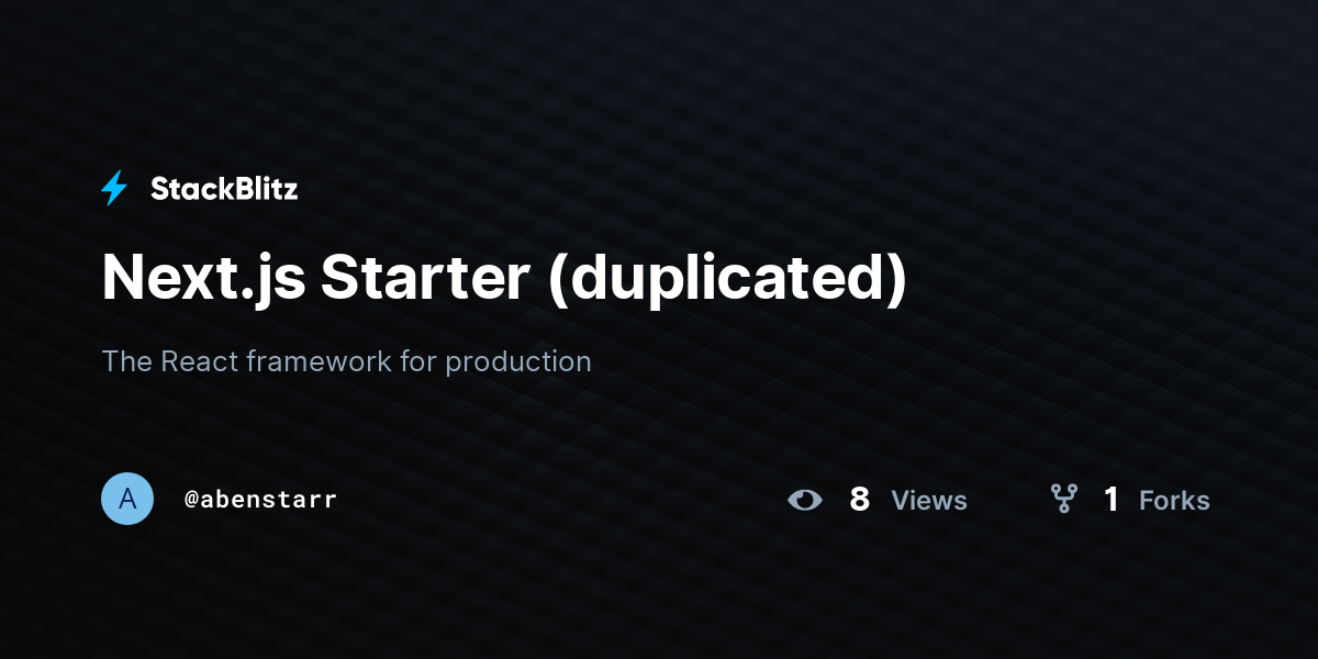 Next.js Starter (duplicated) - StackBlitz
