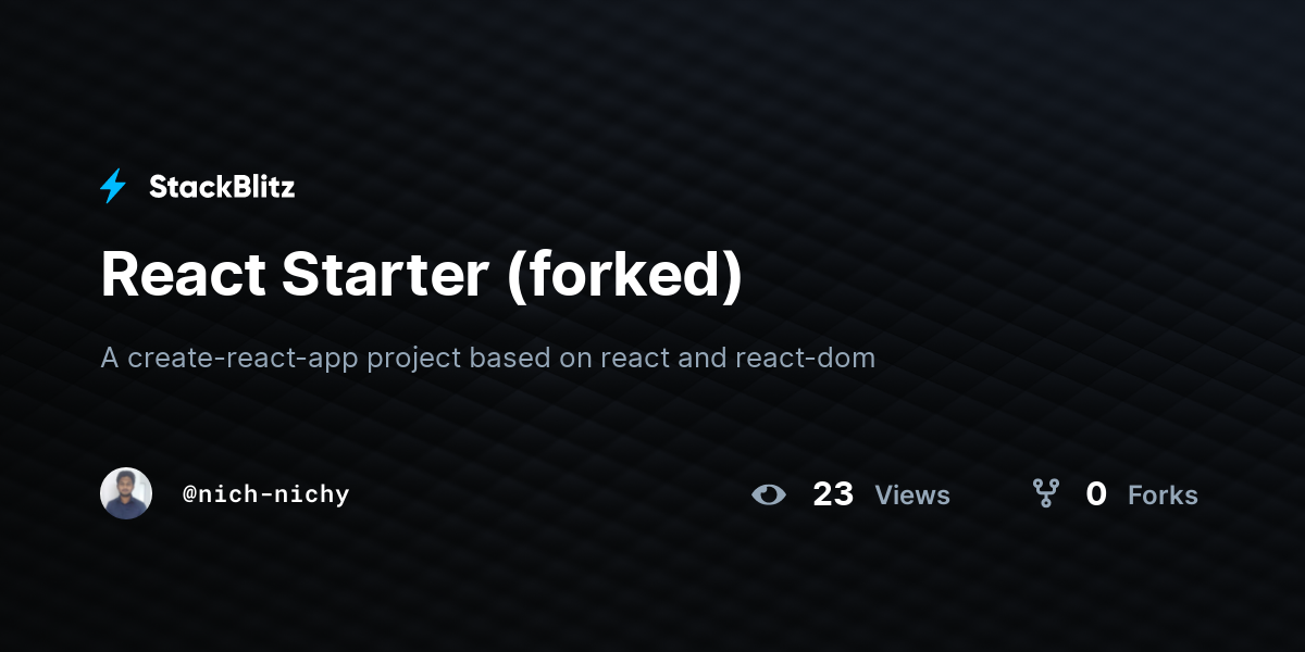 React Starter (forked) - StackBlitz