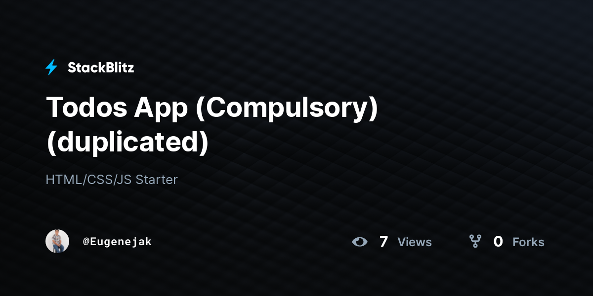 Todos App (Compulsory) (duplicated) - StackBlitz