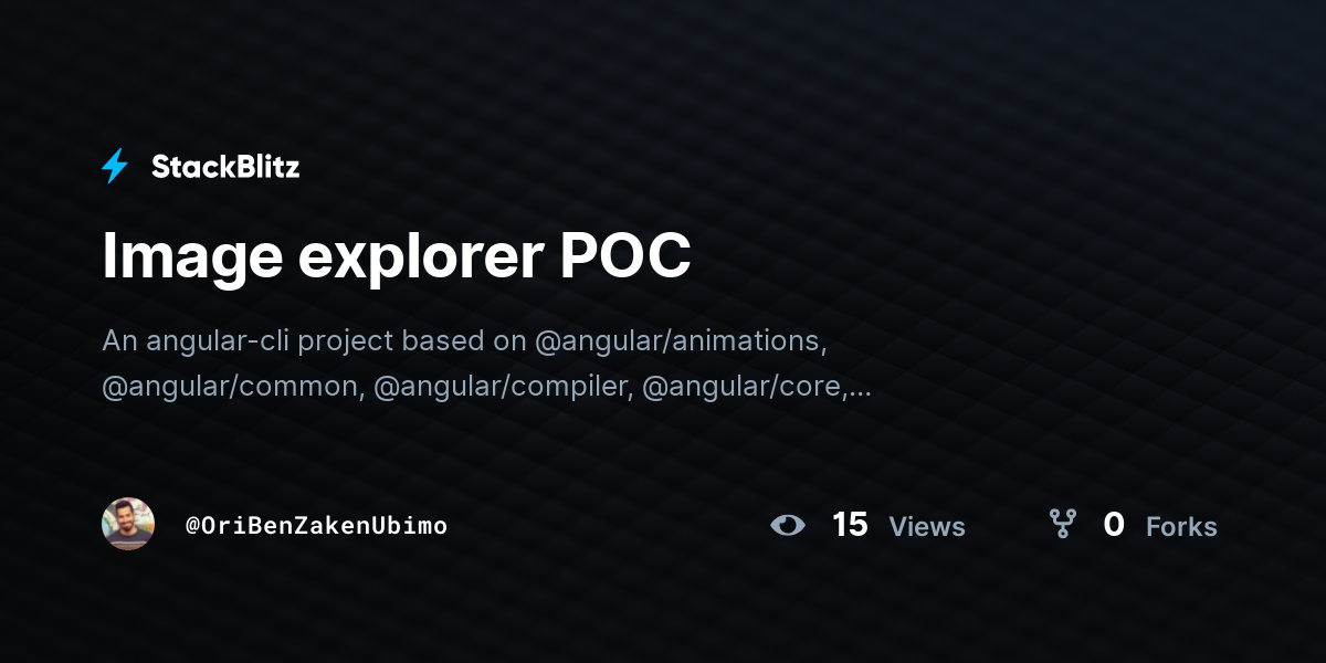 Image explorer POC - StackBlitz