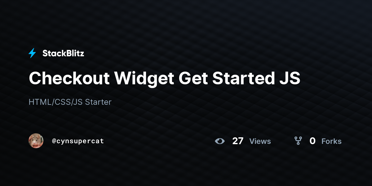 Checkout Widget Get Started JS - StackBlitz