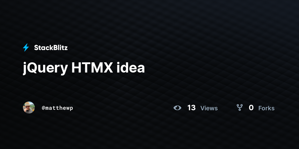 Jquery Htmx Idea Stackblitz 