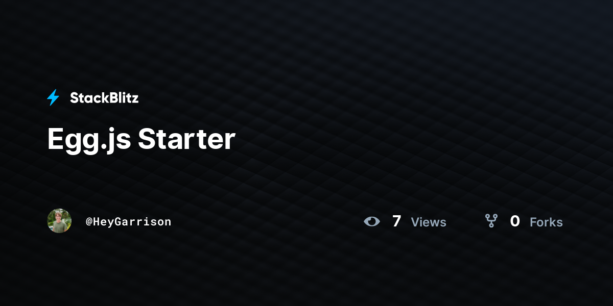 Egg.js Starter - StackBlitz