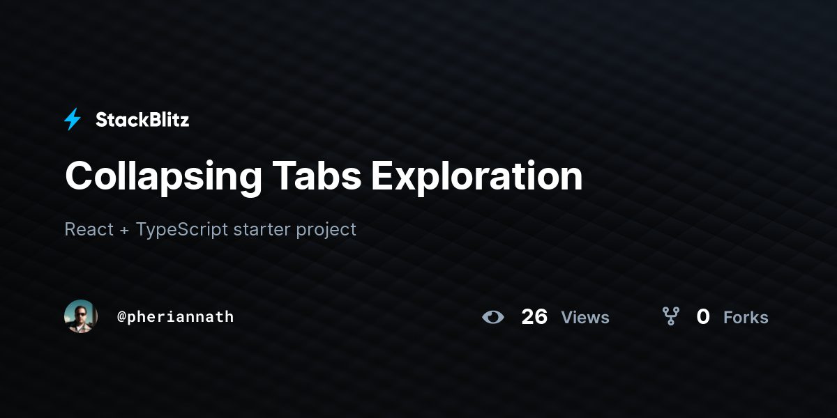 Collapsing Tabs Exploration - StackBlitz