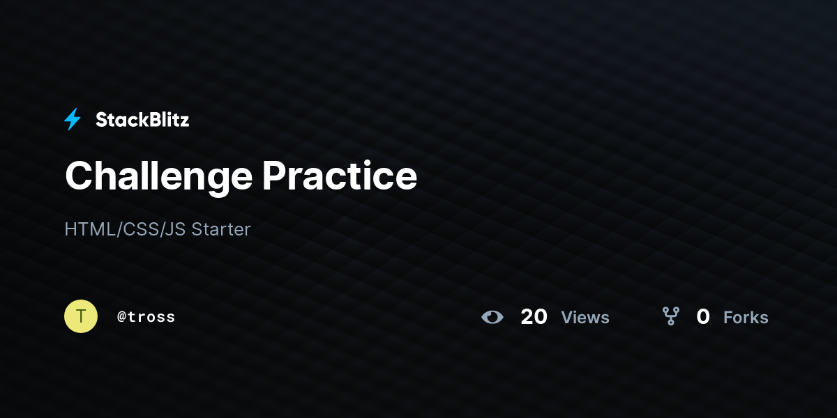 Challenge Practice - StackBlitz