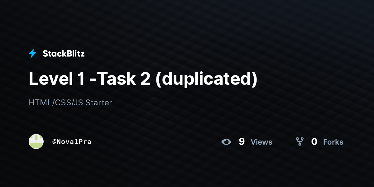 Level 1 -Task 2 (duplicated) - StackBlitz