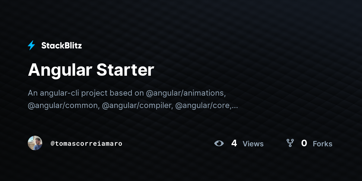 Angular Starter - StackBlitz