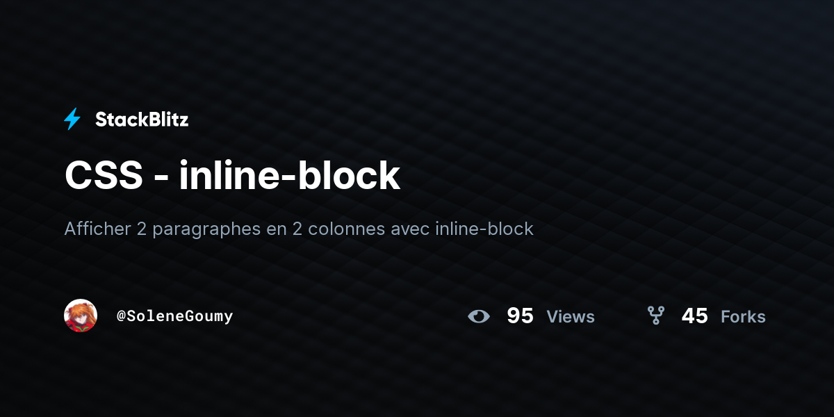 CSS - inline-block - StackBlitz