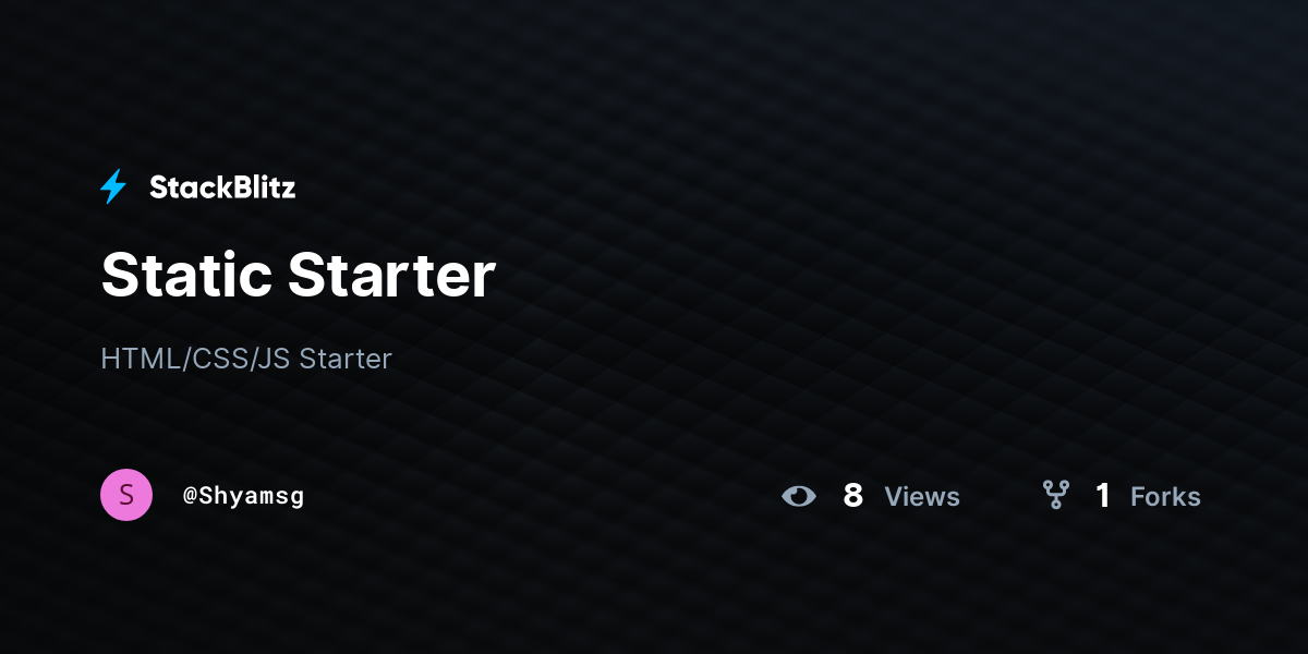 Static Starter - StackBlitz