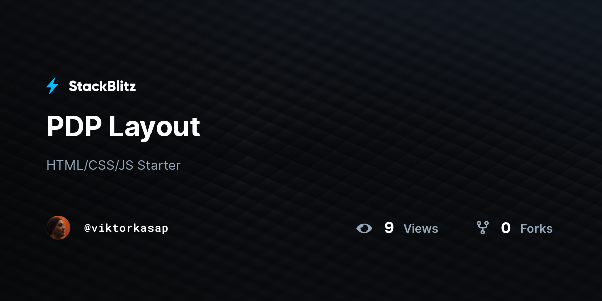 PDP Layout - StackBlitz