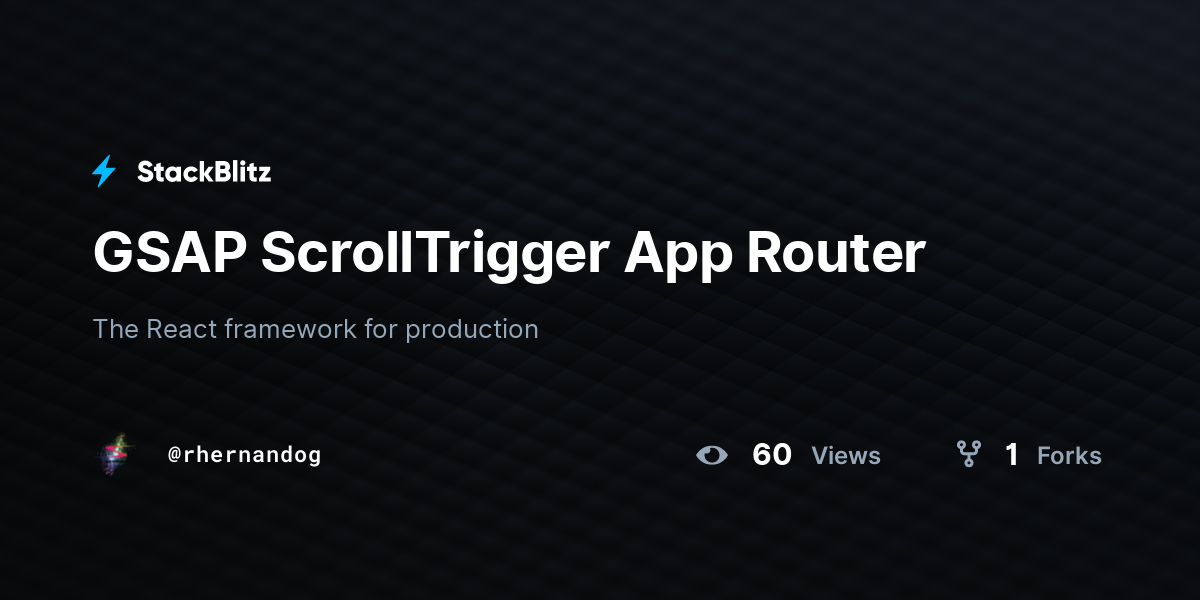 GSAP ScrollTrigger App Router - StackBlitz