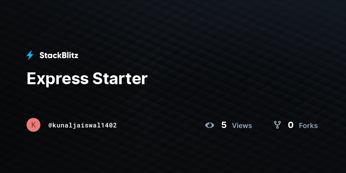 Express Starter - StackBlitz