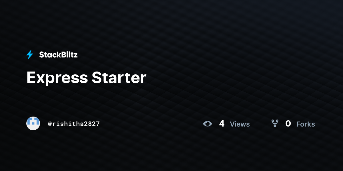 Express Starter - StackBlitz