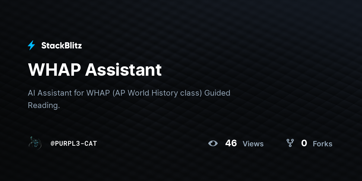 WHAP Assistant - StackBlitz