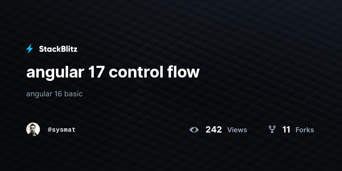 angular 17 control flow - StackBlitz