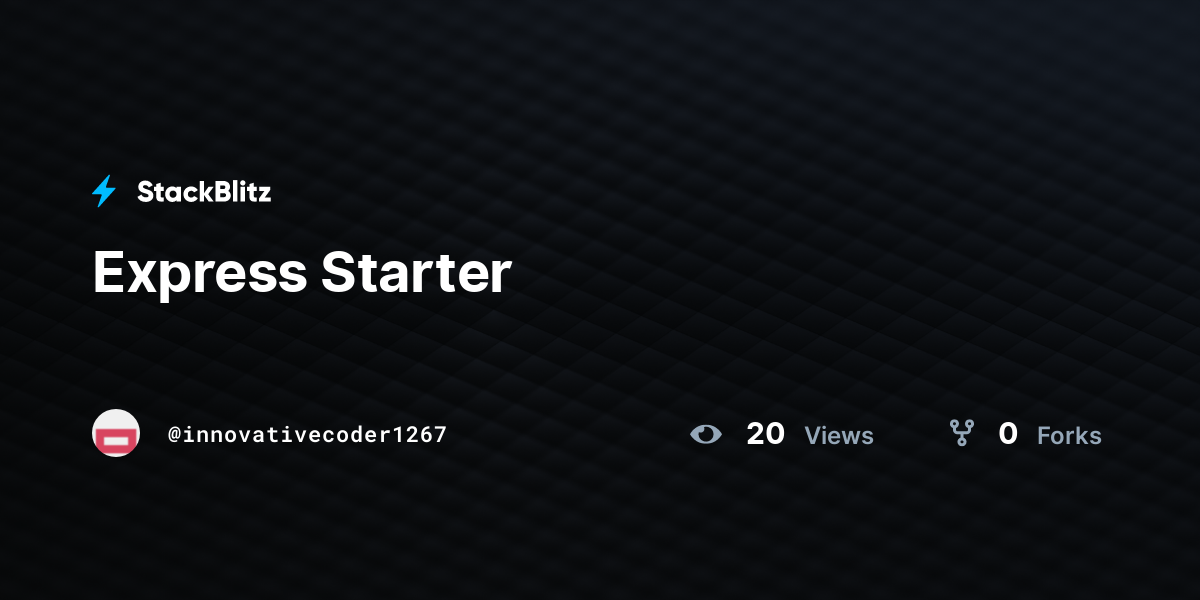 Express Starter - StackBlitz