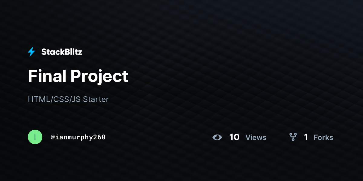 Final Project - StackBlitz