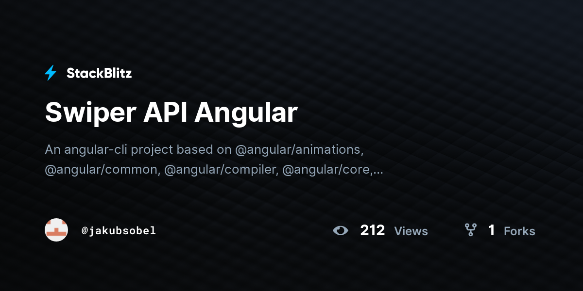 Swiper API Angular - StackBlitz