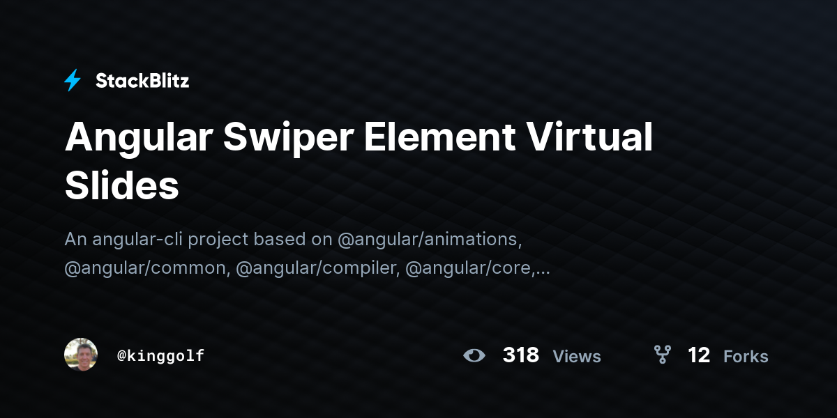 Angular Swiper Element Virtual Slides - StackBlitz