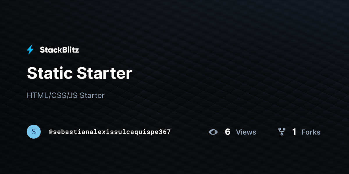Static Starter - StackBlitz