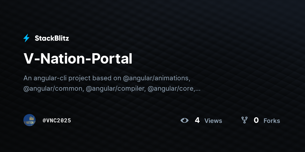 V-Nation-Portal - StackBlitz