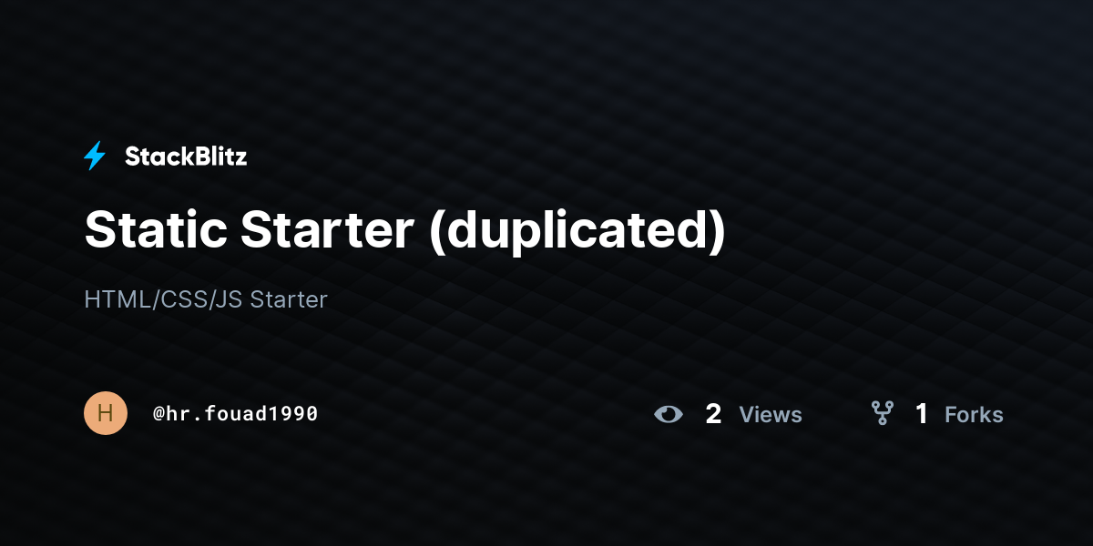 Static Starter (duplicated) - StackBlitz