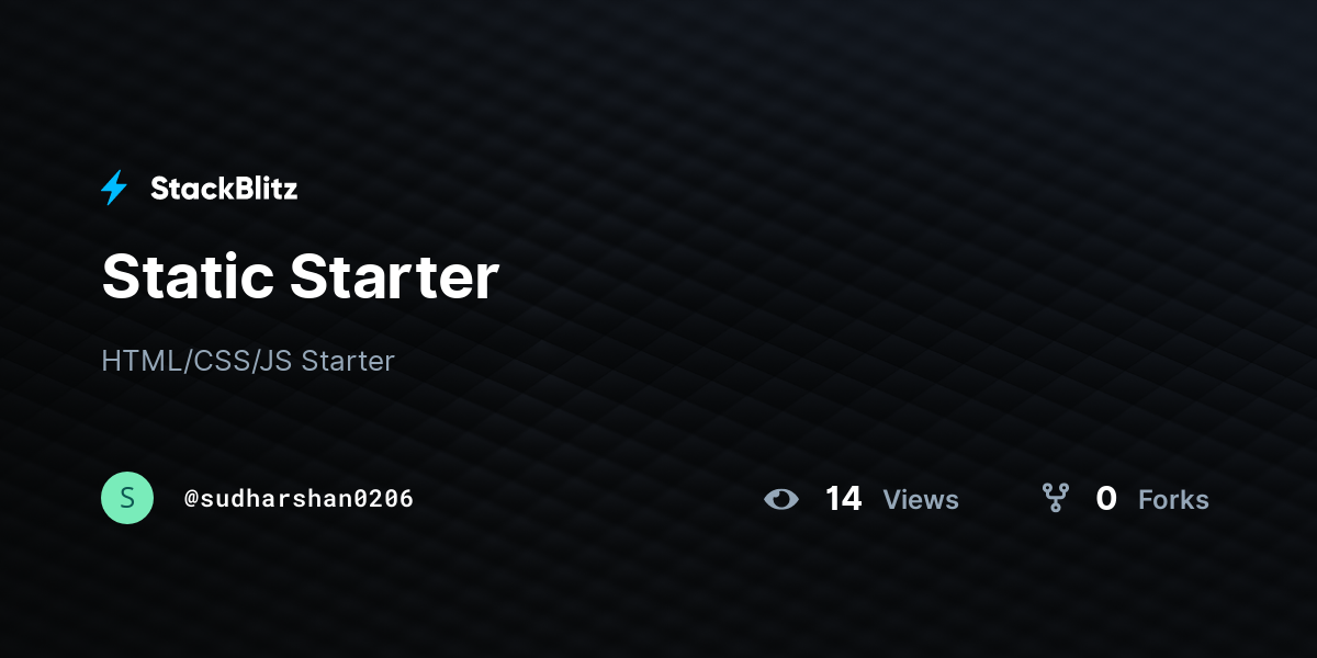 Static Starter Stackblitz